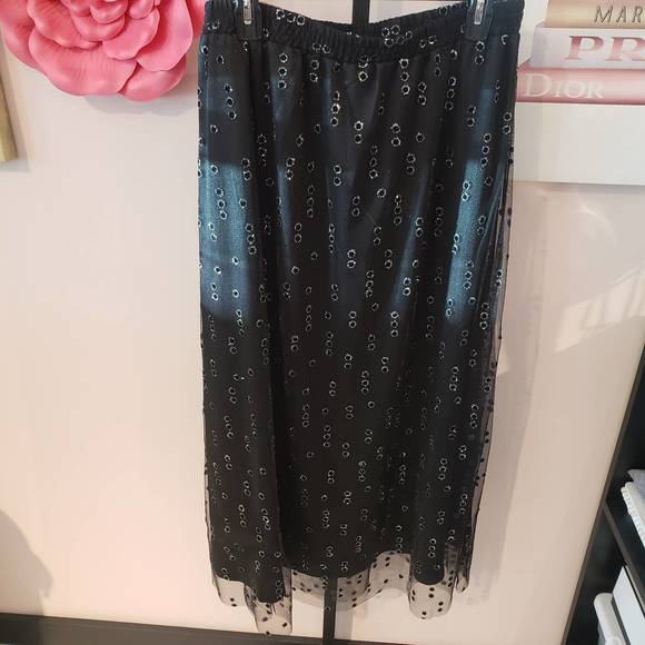 berek | Skirts | New Berek Date Night Skirt In Black With Silver | Poshmark